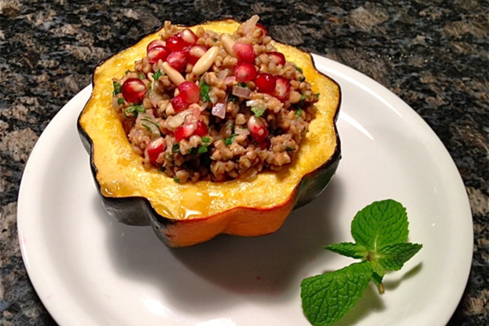 Kasha-Stuffed Acorn Squash